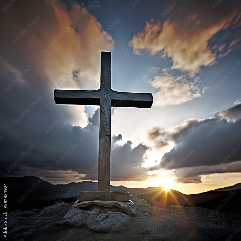 Jesus Christ cross. Easter resurrection concept. Jesus Christ cross ...