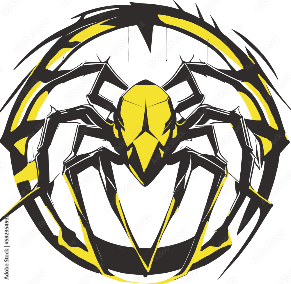 Spider logo multicolor vector illustration isolated on white background ...
