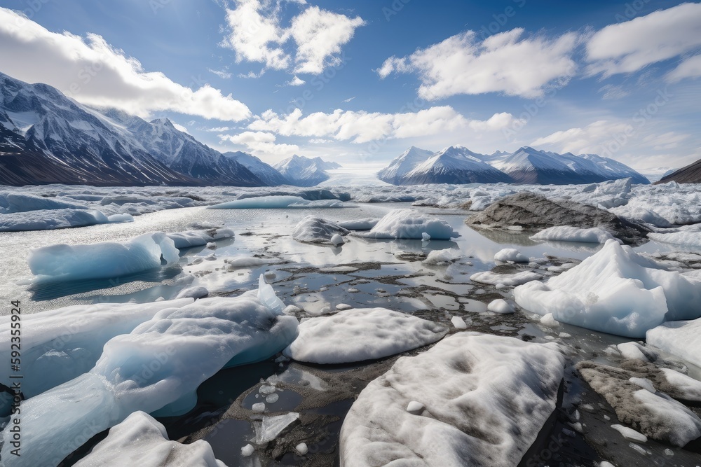 climate change impacts on the environment, including melting glaciers ...