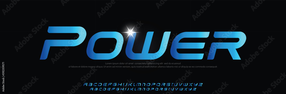 Power, futuristic and sported font alphabet letters. Modern logo ... Power, futuristic and sported font alphabet letters. Modern logo ...