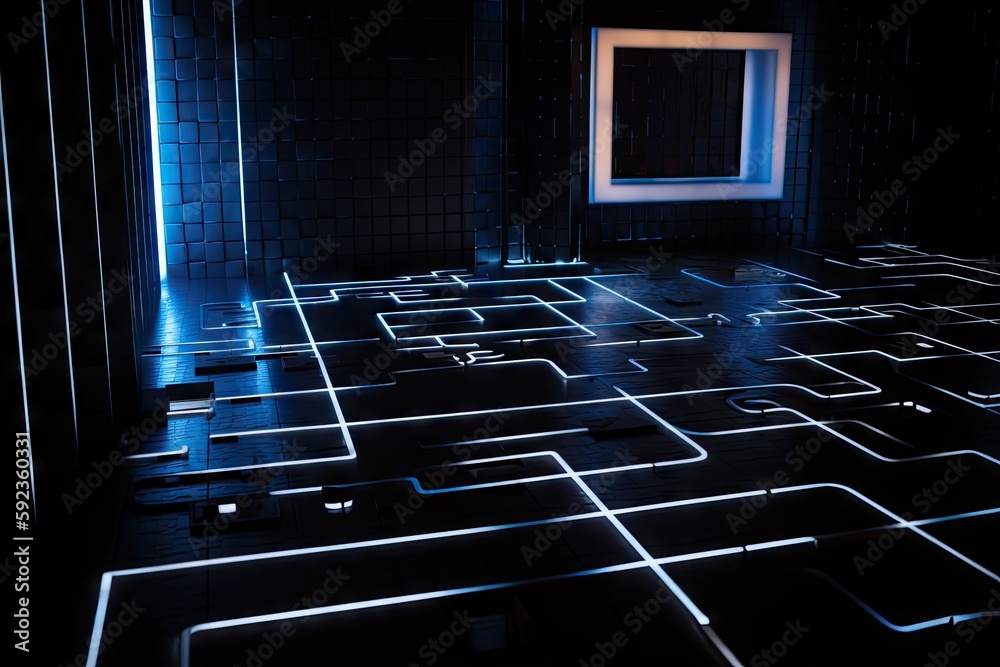 robot running simple program to navigate maze, with virtual maze ...
