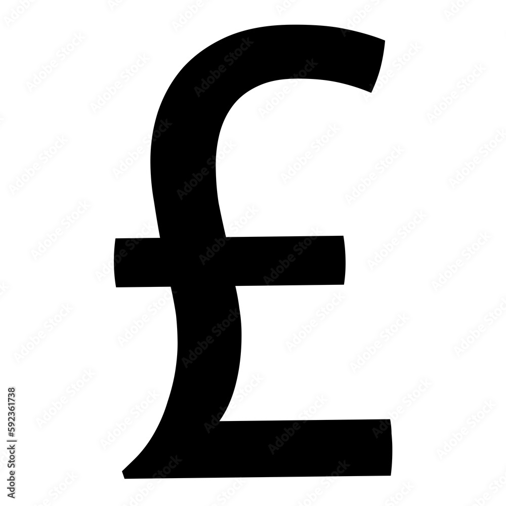 British pound symbol png icon on transparent background Stock ...