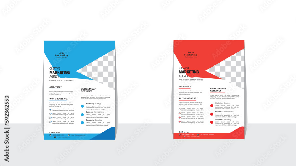 Creative business A4 size flyer vector template design for digital ...