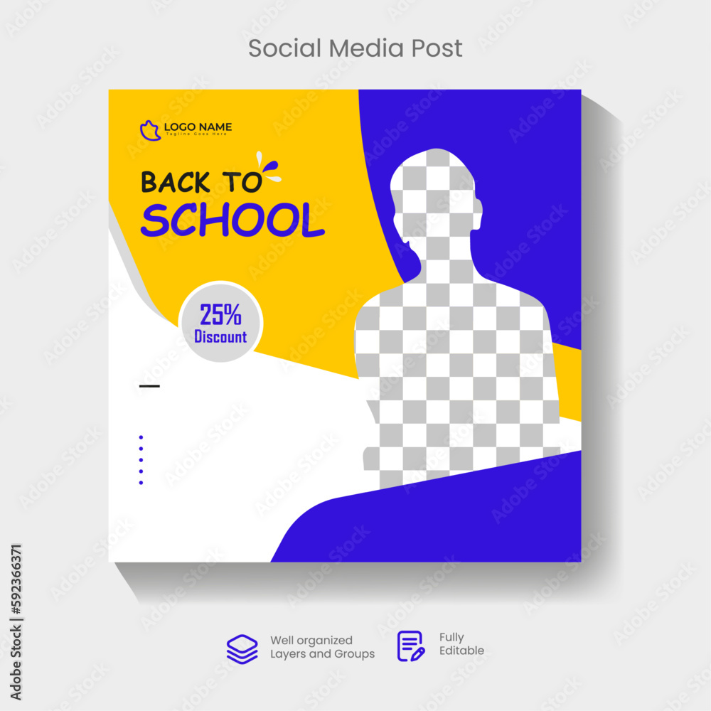 Social Media Post Design For School Admission. Back to school Design ...