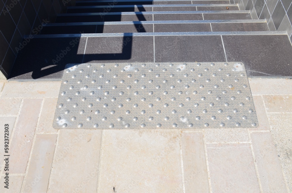Tactile strip and visual contrast for the visually impaired Stock Photo ...