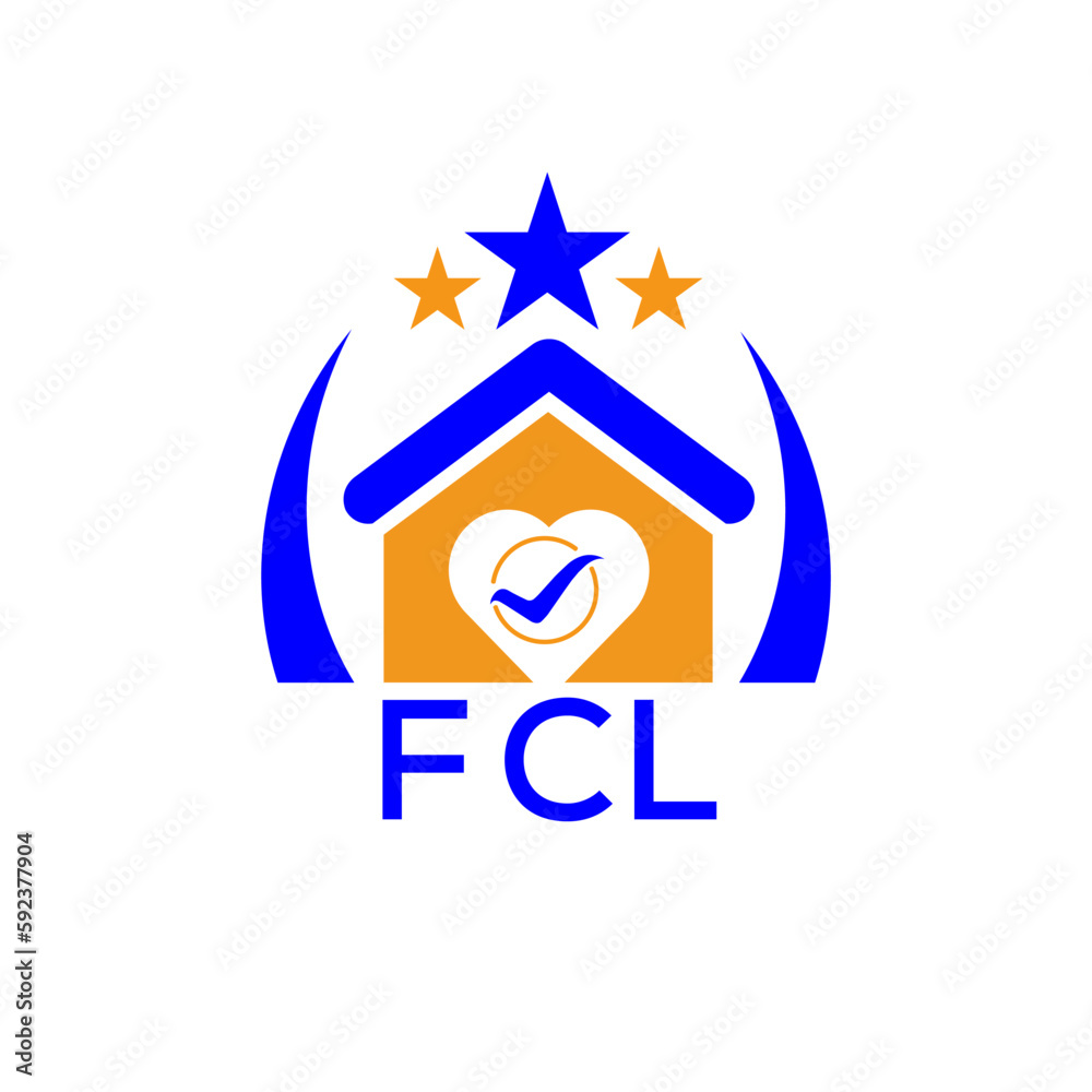 FCL House logo. KJG Letter logo and icon. Blue vector image on white ...