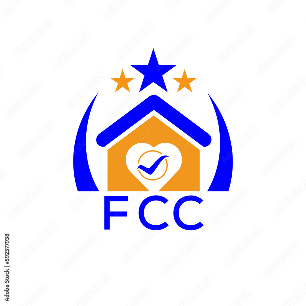 FCC House logo. KJG Letter logo and icon. Blue vector image on white ...