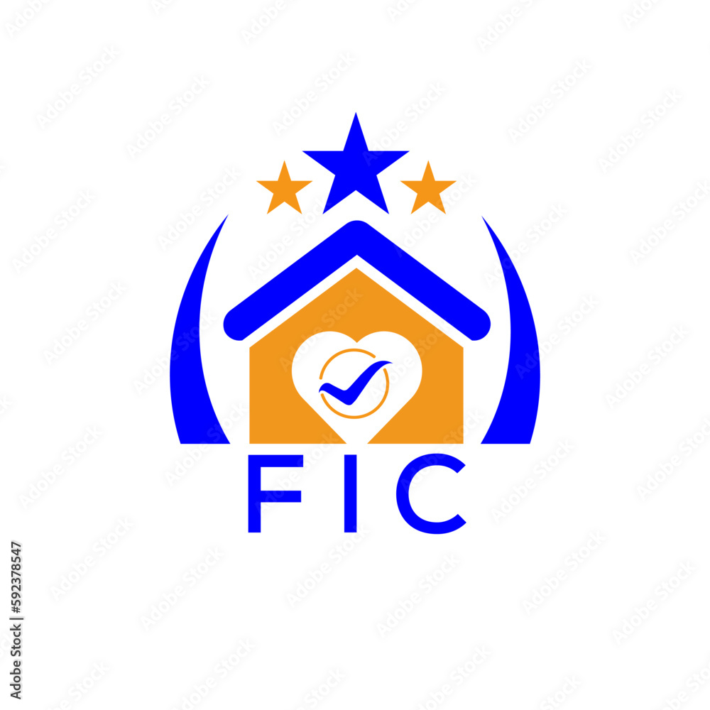 FIC House logo. KJG Letter logo and icon. Blue vector image on white ...