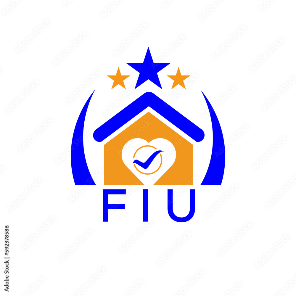 FIU House logo. KJG Letter logo and icon. Blue vector image on white ...