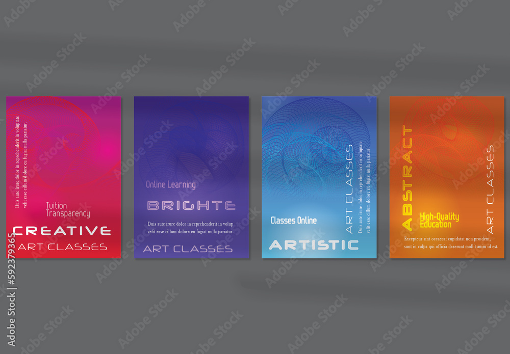 Flyer Layout with Curvy Lines on Bright Gradient Glow Stock Template ...
