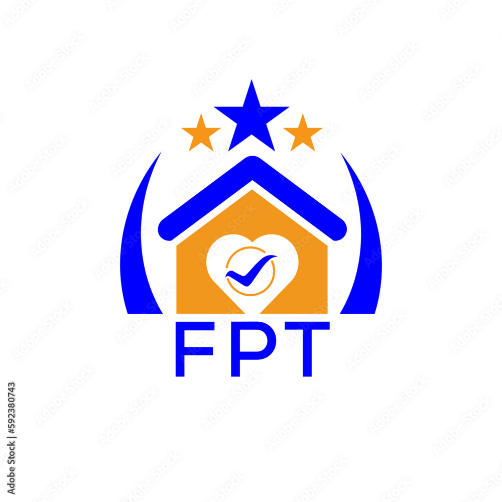 Vecteur Stock FPT House logo Letter logo and icon. Blue vector image on ...