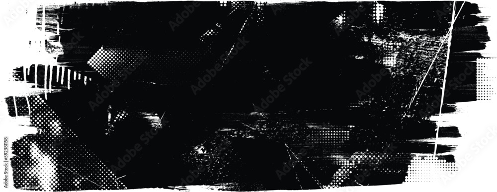 Glitch distorted grungy isolated banner . Design element for brochure ...
