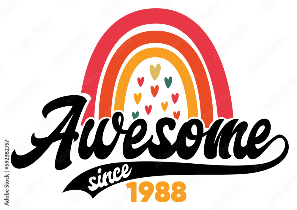 Awesome since 1988 digital file for tshirt design svg, png, ai, eps ...