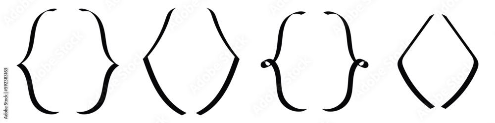 Curly text bracket symbol.Elegant parenthesis. calligraphy figured ...