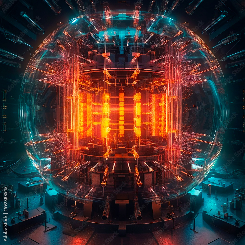 Graphic representation of the interior of a reactor for a controlled ...