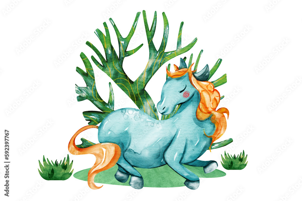 Cute Horse Watercolor, Farm animals Nursery Decor, Cute Farm ...