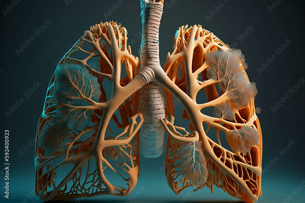 Human lung model, Lung cancer and lung diseases, Generative AI ...