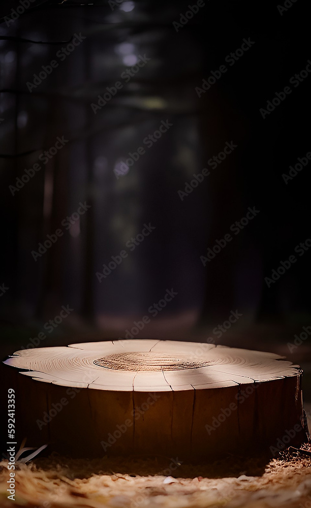3D Photorealistic AI Generated Old Dried Out Empty Clear Wood Tree ...