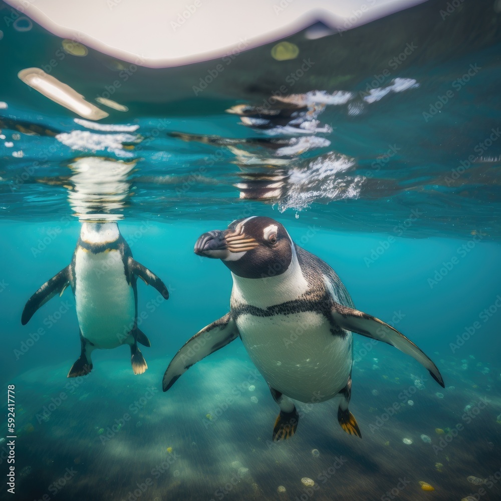 The African penguin (Spheniscus demersus), also known as the Cape ...