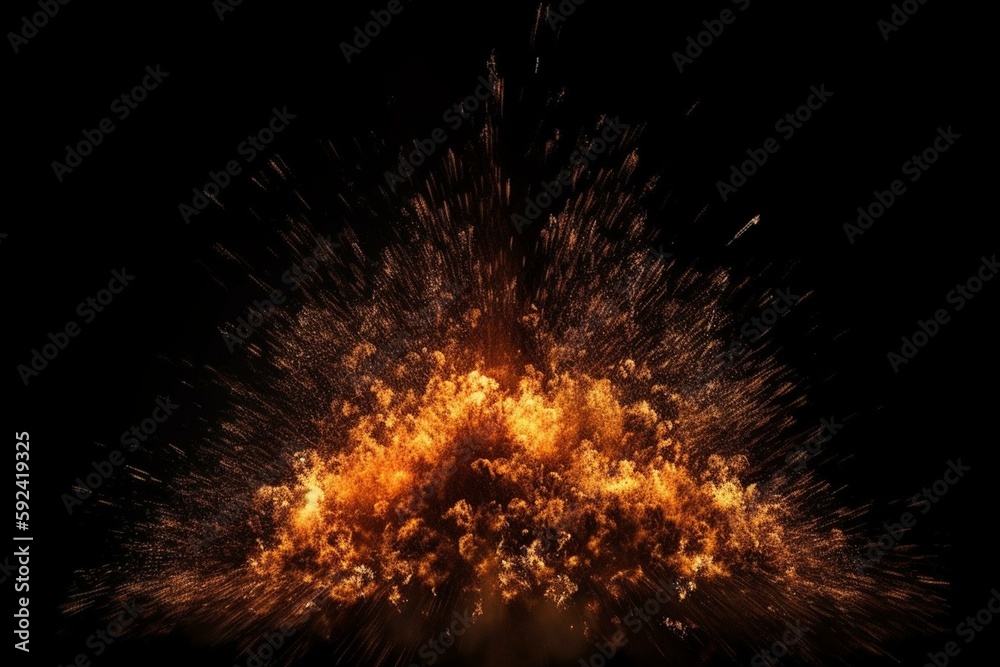 Perfect fire particles embers sparks on isolated black background ...