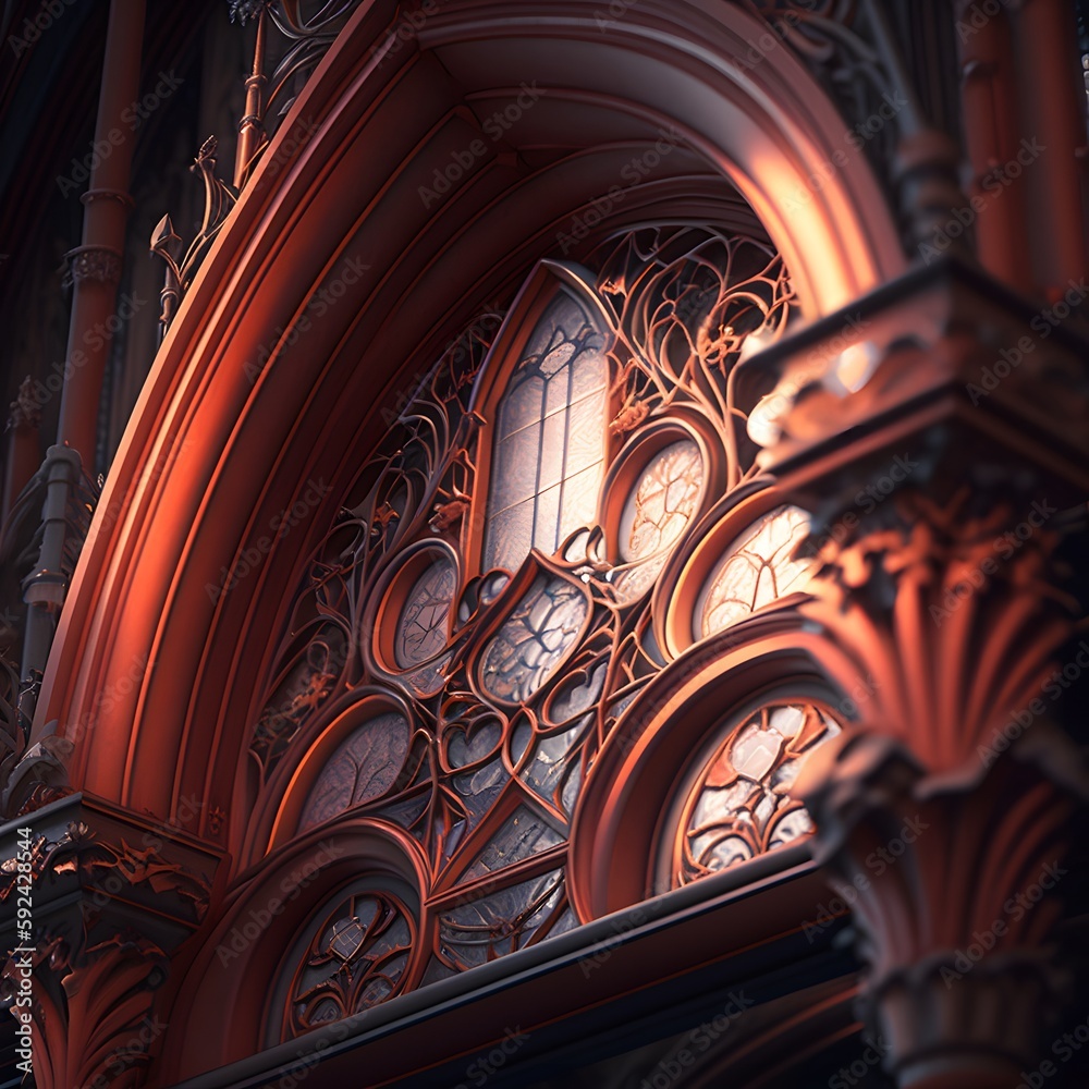 Gothic cathedral as prototype Moebius tape of dense swirling clouds in ...