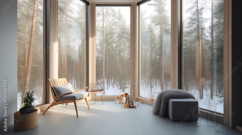 Scenic room winter snow Online webinar virtual meeting interior home ...