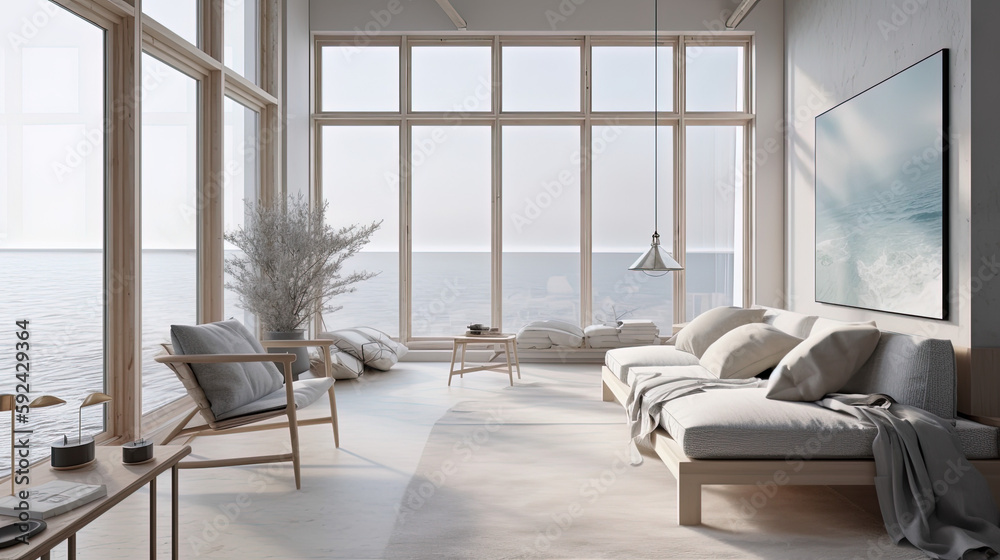 Scenic Beach ocean online webinar Zoom room meeting home office ...