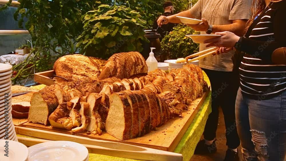 South Iceland-2nd march, 2023: tourist pour tomato soup pick home made ...