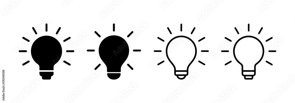Lamp icon vector for web and mobile app. Light bulb sign and symbol ...