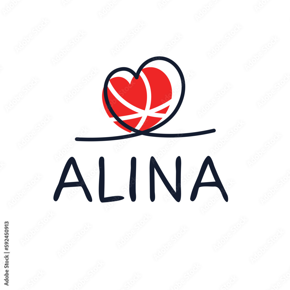 Vetor de (Alina) Calligraphy name, Vector illustration. do Stock ...