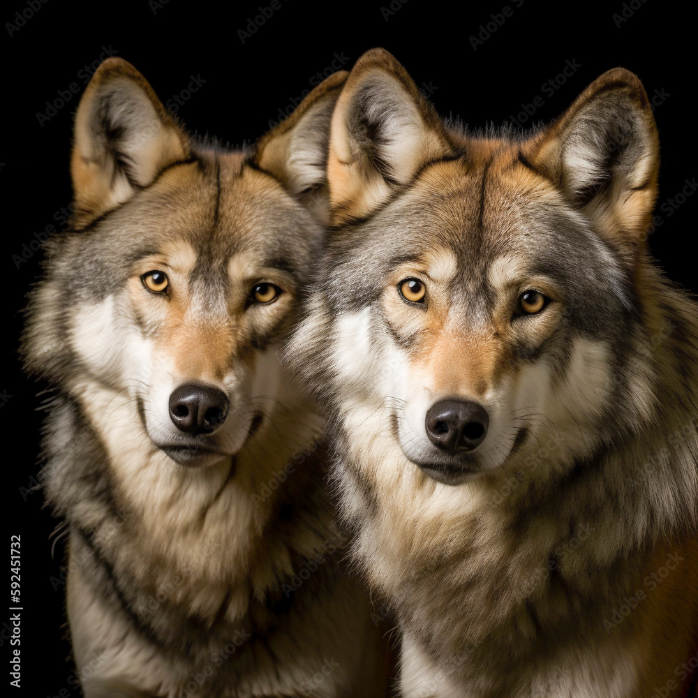 Wolf (Canis lupus) is the largest carnivore of the canine family ...