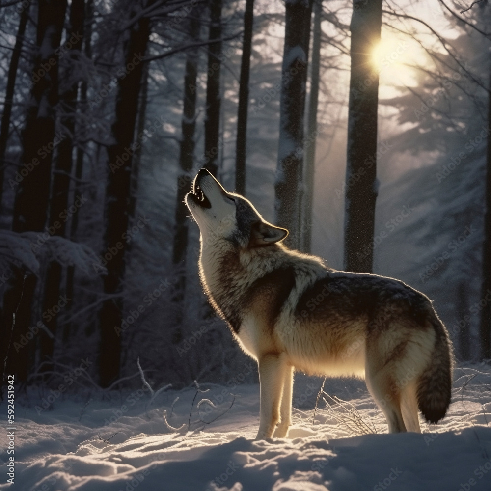 Wolf (Canis lupus) is the largest carnivore of the canine family ...