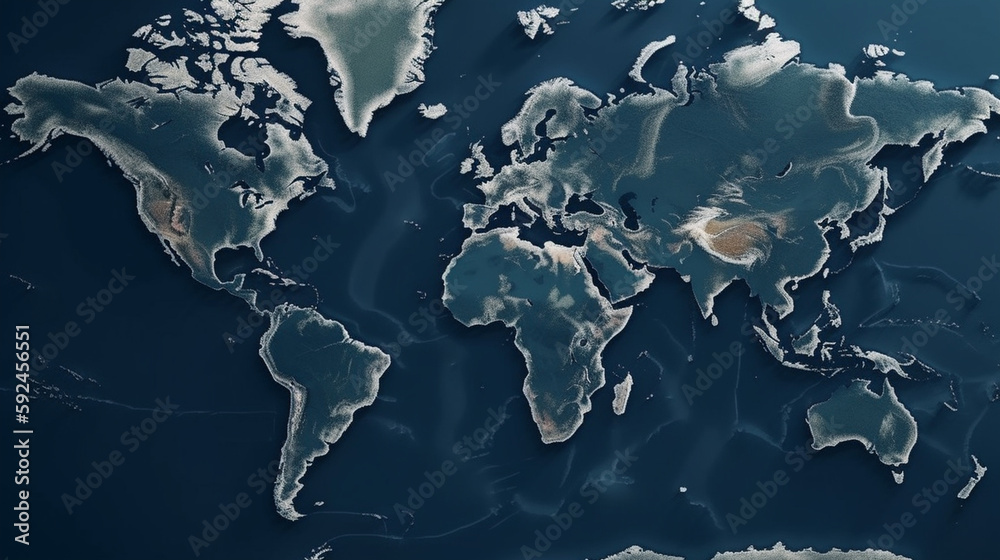 Highly detailed political map of the world with national borders ...
