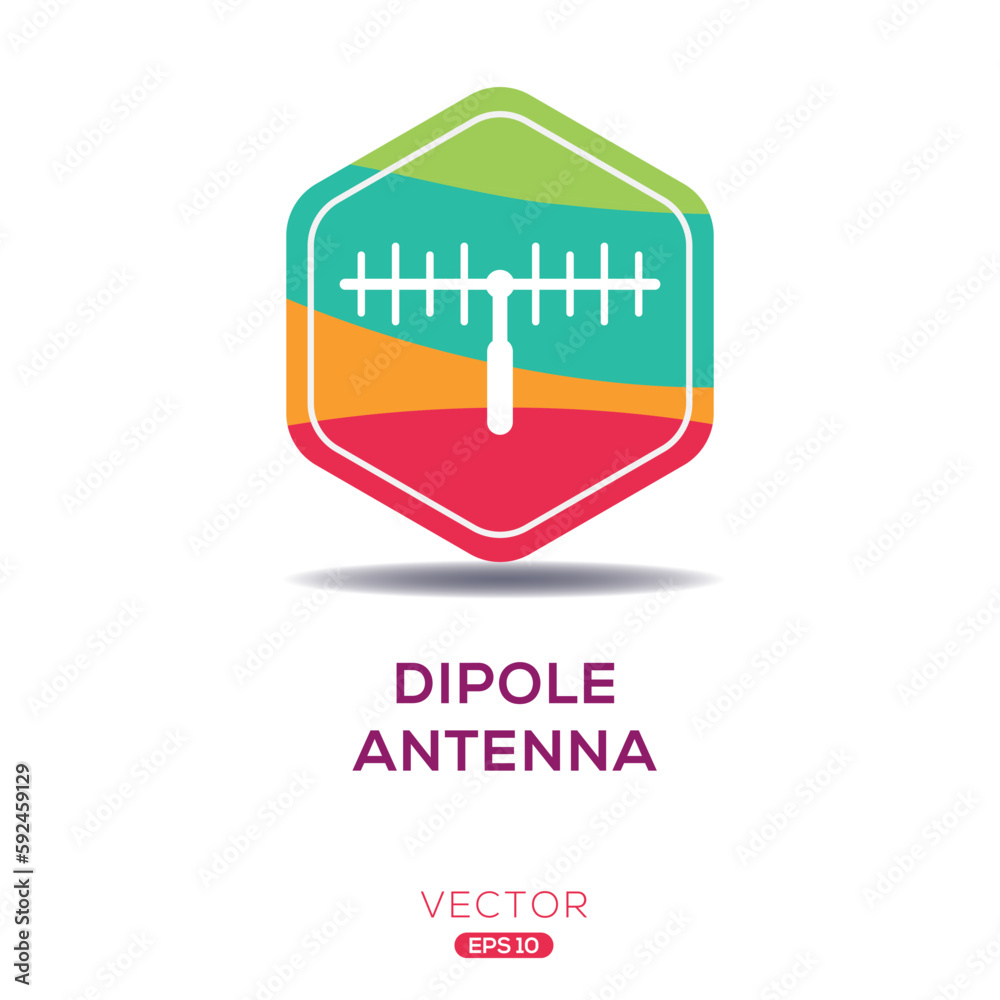 (Dipole antenna) Icon, Vector sign. Stock Vector | Adobe Stock