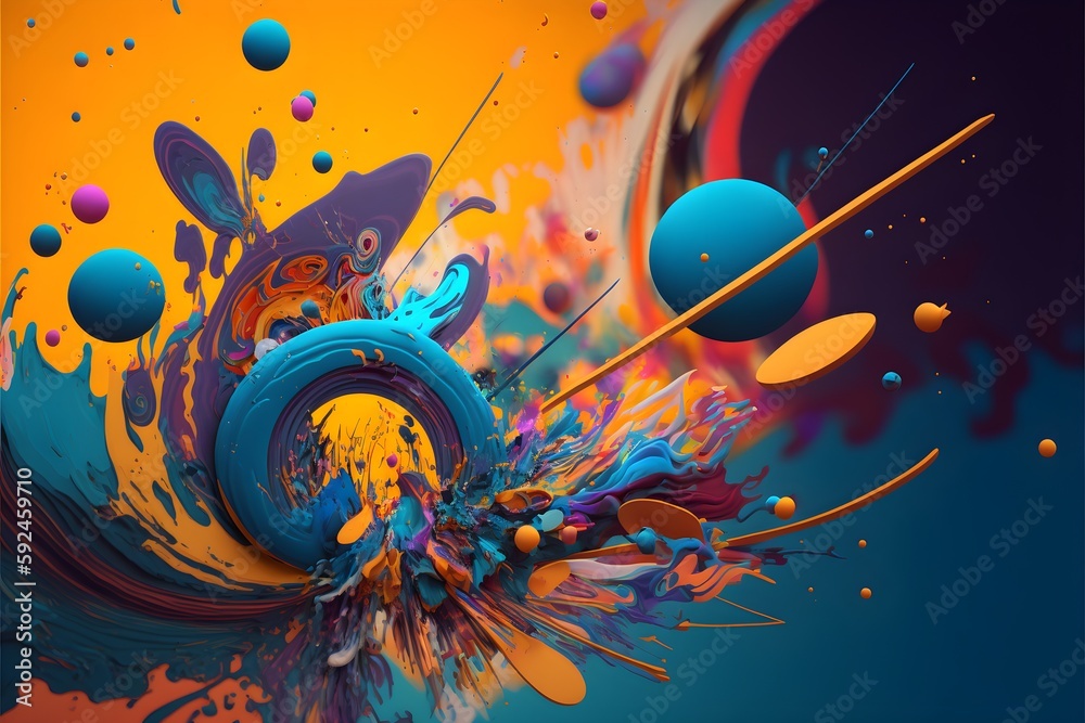 An abstract painting with a lot of colors on it improvisation inspired ...