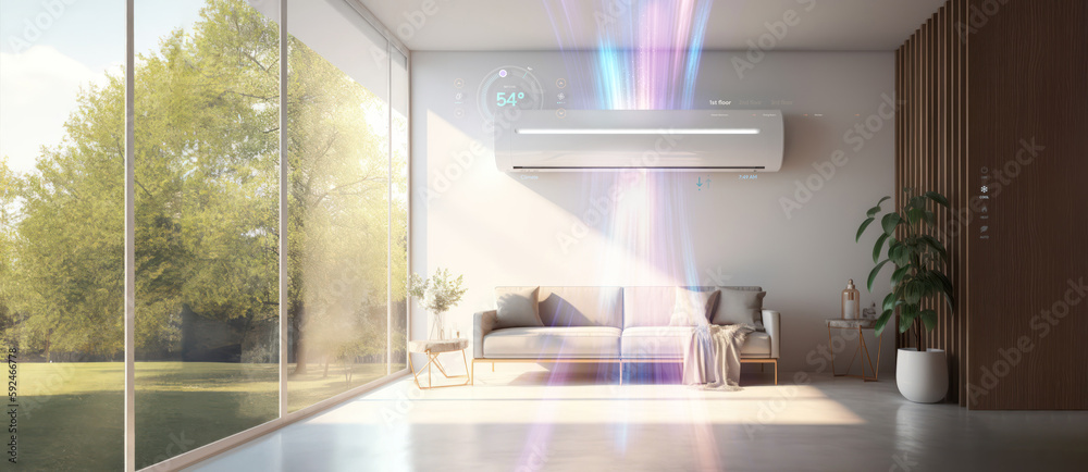 generic air conditioner purifier or AC controller split unit mockup ...