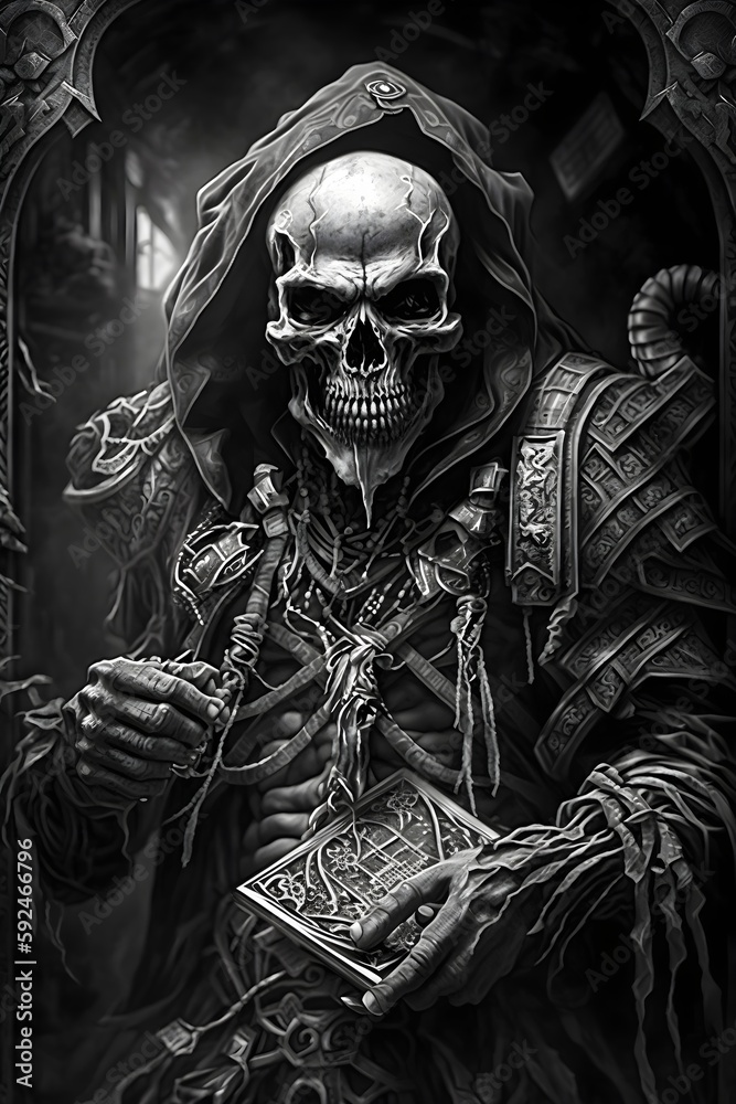 Necromancer Ink style pencil drawing hyper realistic spraypaint urban ...