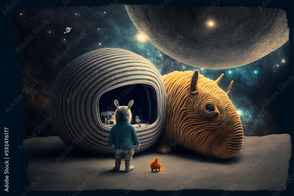 surreal petting zoo in the vacuum of space corduroy texture cosmic ...