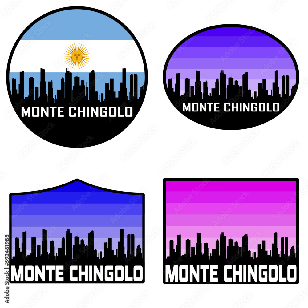 Monte Chingolo Skyline Silhouette Argentina Flag Travel Souvenir ...