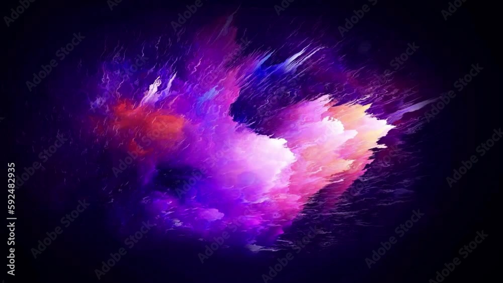 Color Explosion of abstract art video animation with explosion process ...