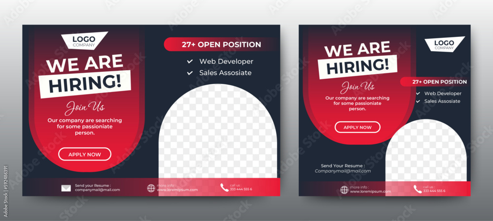 Job vacancy templates. We are hire jobs that are used on social media ...