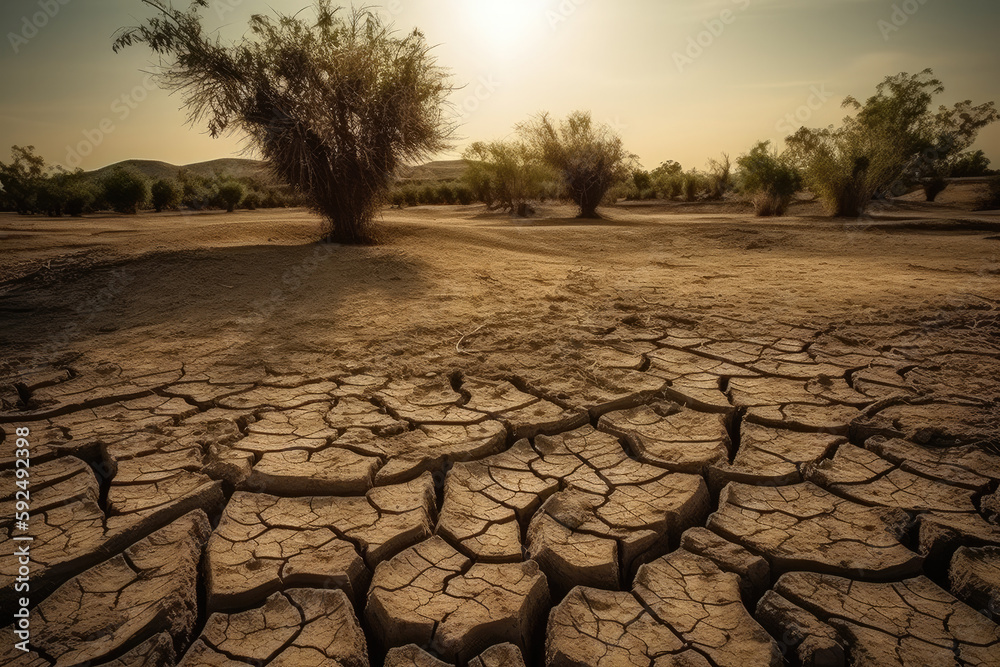 dry soil in the desert created with Generative AI technology Stock ...