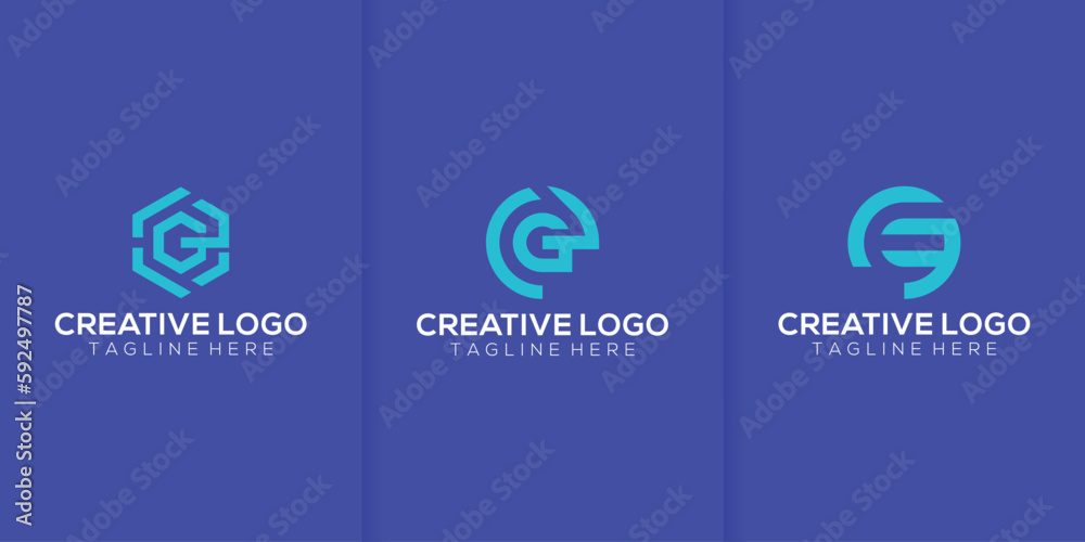 E G logo icon monogram alphabet letters collection Stock Vector | Adobe ...