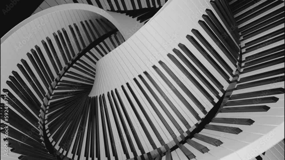 Vidéo Stock Optical illusion of the piano keyboard. Design. Piano keys ...