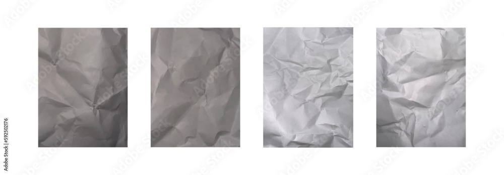 Full Vector Rumpled, Crumpled Paper Texture Set. Wrinkled old torn ...