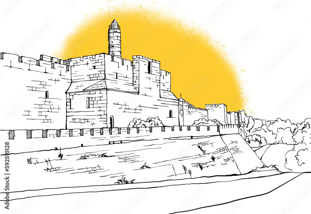 Old Jerusalem. Nice view of the domes and walls of the ancient city ...