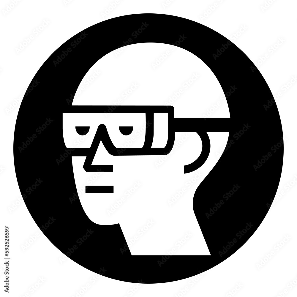 Wear Chemical Goggles Symbol Sign ,Vector Illustration, Isolate On ...