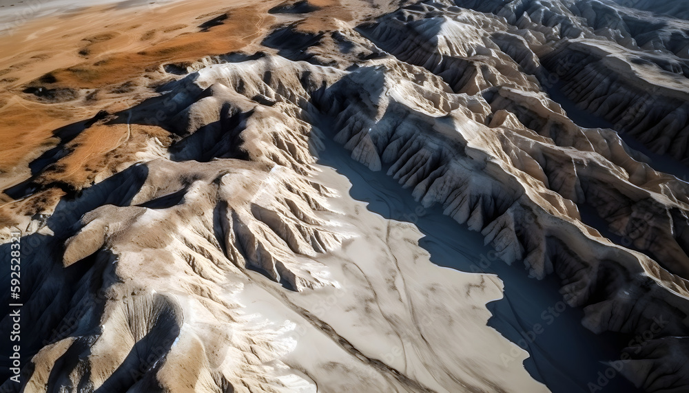 An aerial perspective reveals the stark and magnificent contrast of ...
