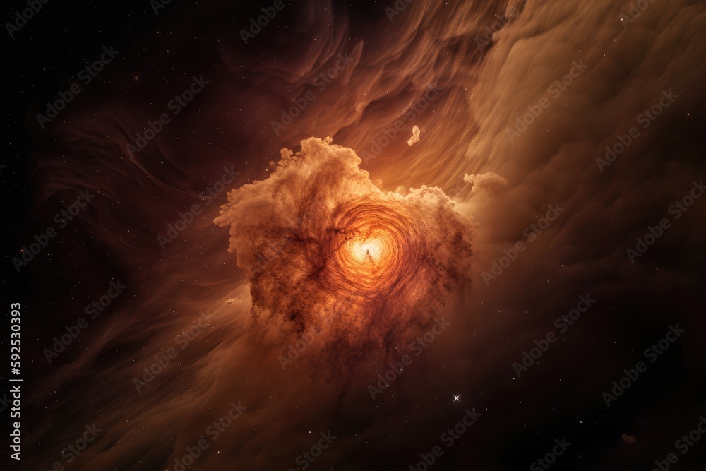 star in the final stages of its birth, with a protoplanetary disk and ...