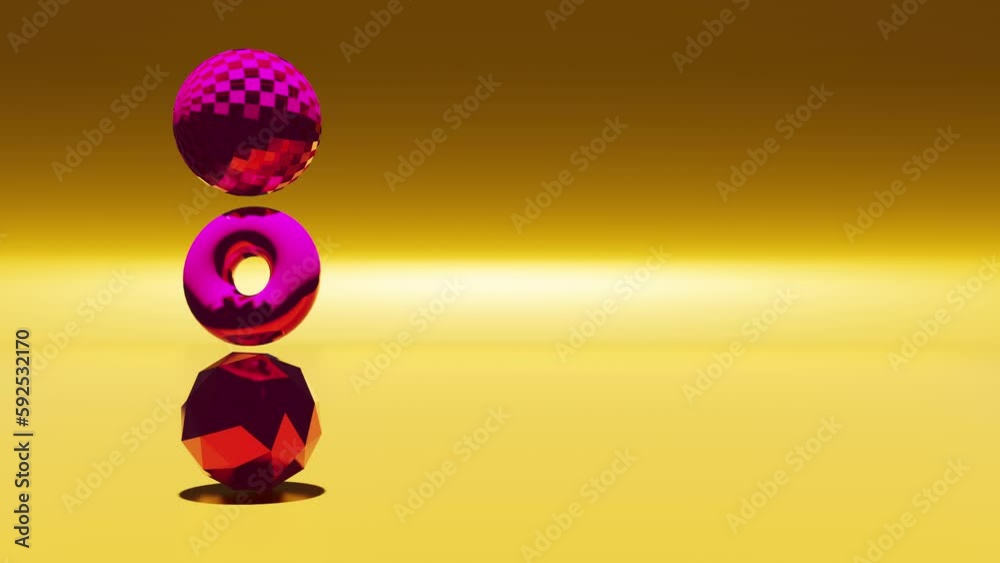 Animation wallpaper - rotating glossy ball, torus and sphere ...